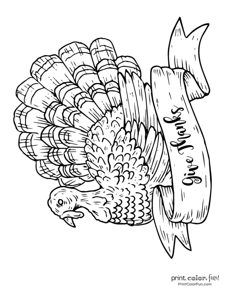 24 terrific Thanksgiving turkey coloring pages for some free printable ...