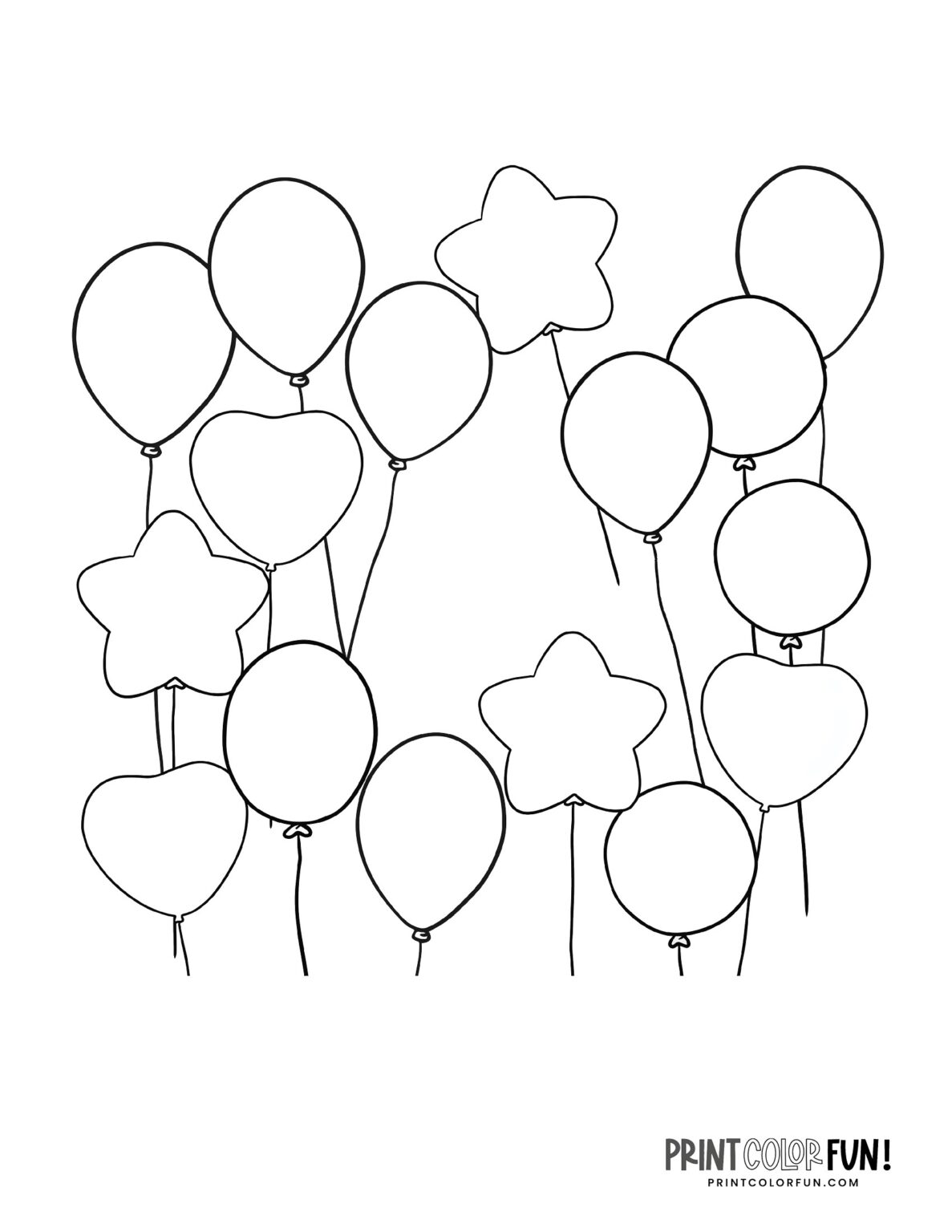 Party balloon clipart & coloring pages + 10 creative learning ideas for ...
