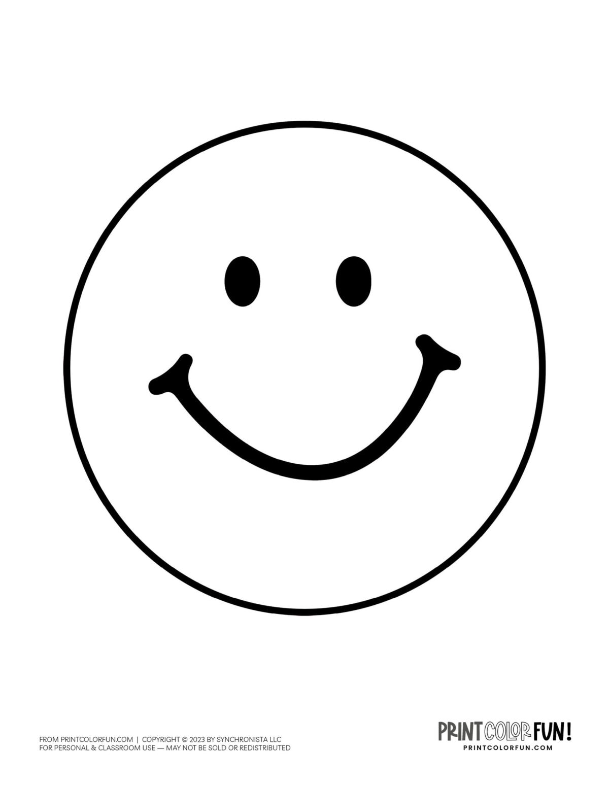 15+ Happy face clipart & cute smiley coloring pages + crafts and ...