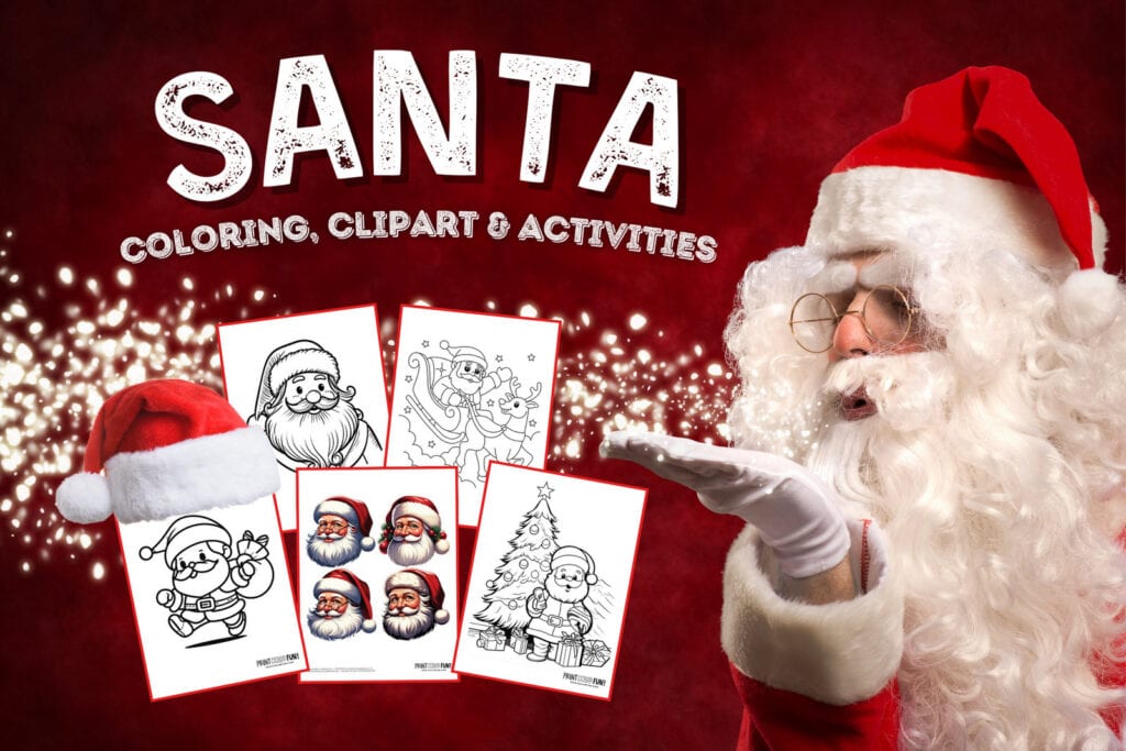60+ cute Santa Claus coloring pages for craft & learning fun (plus ...