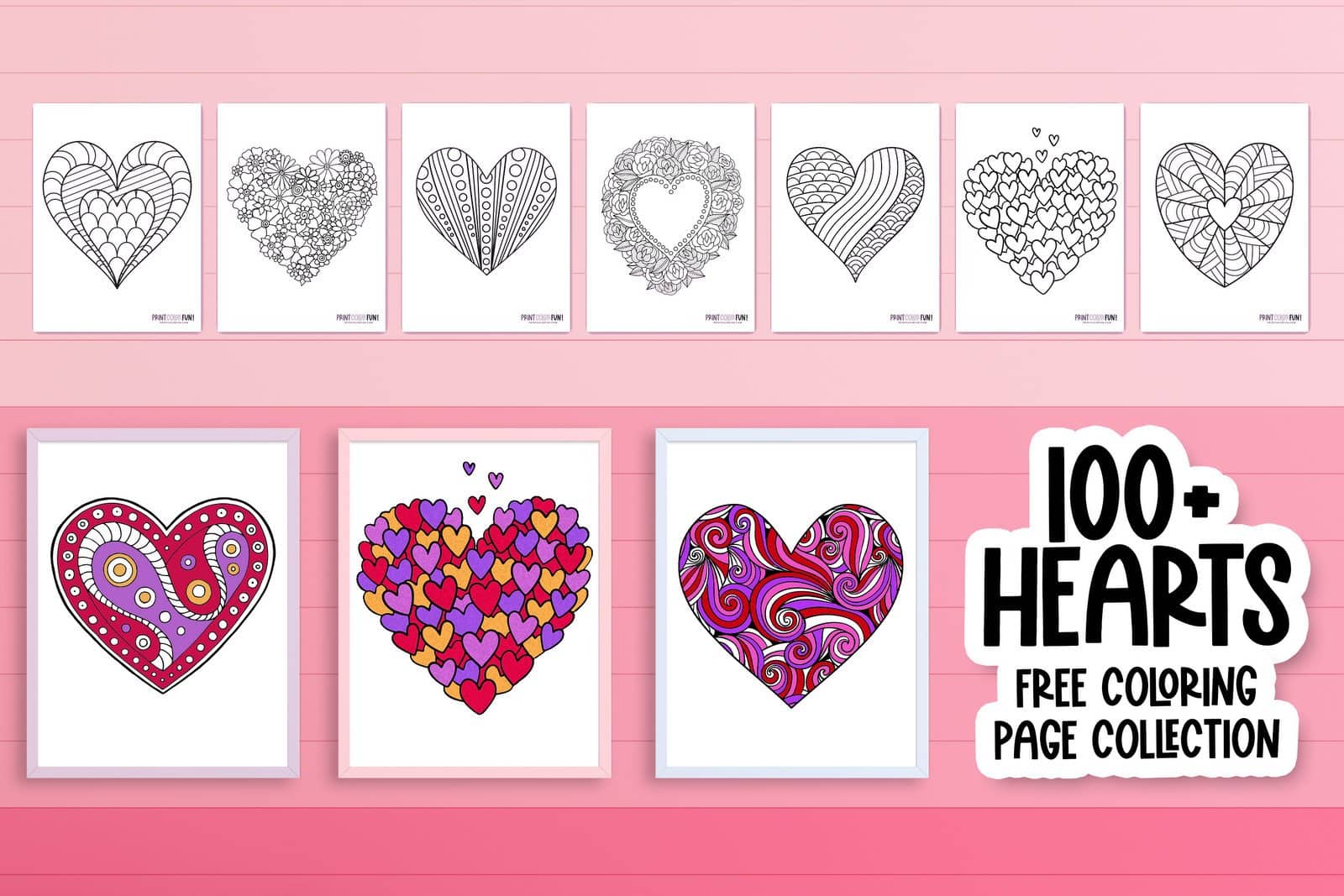 100+ heart coloring pages: A huge collection of free Valentine's Day ...