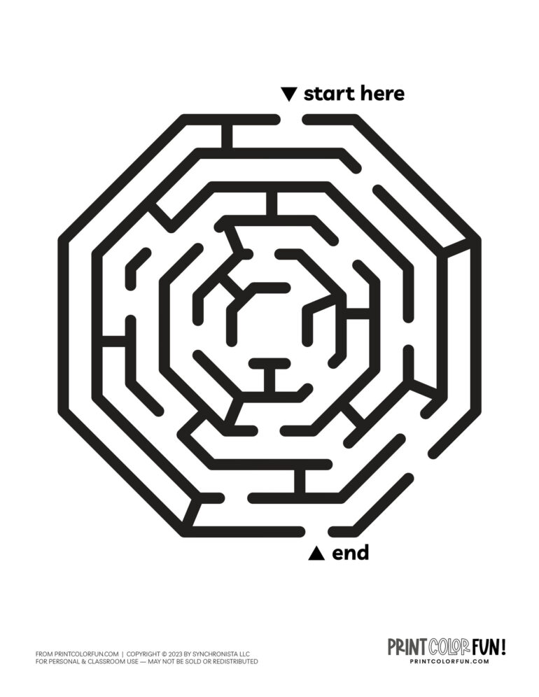 Easy mazes for kids: 16 beginner puzzles for littles, at PrintColorFun.com