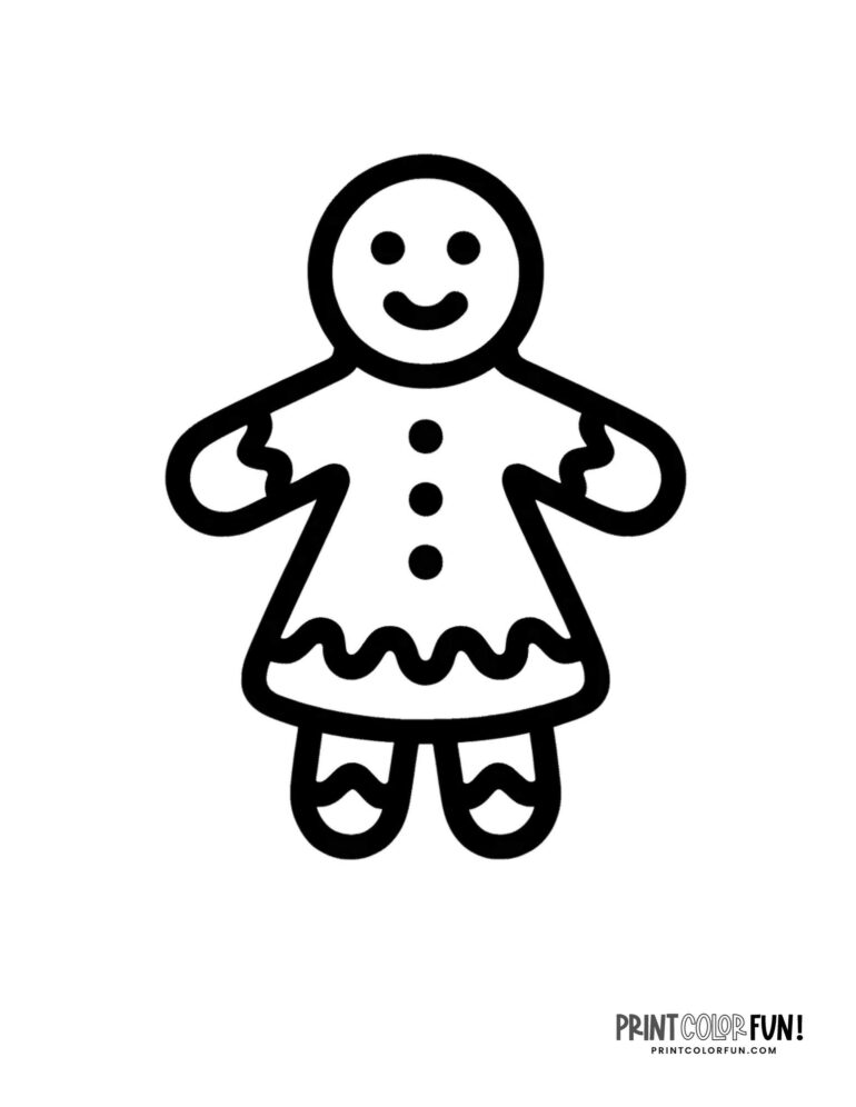 Gingerbread man coloring pages: 29 blank & decorated printables for ...