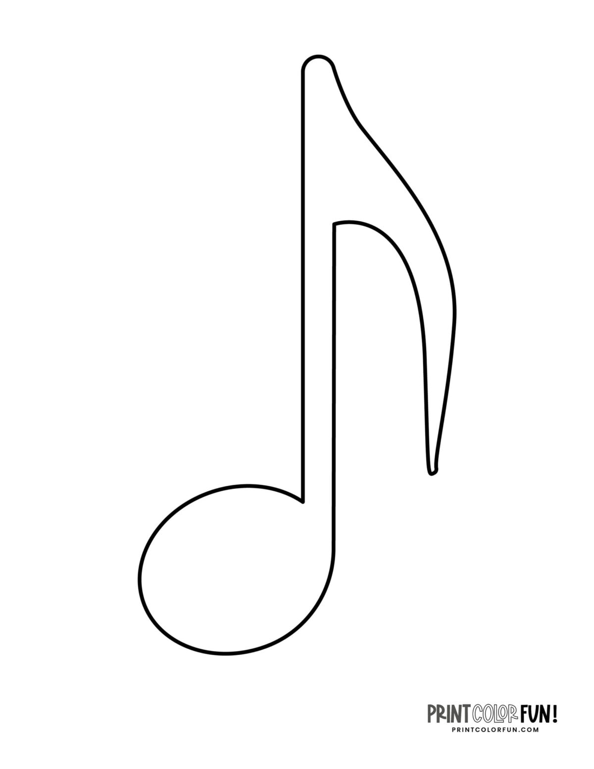 10+ Musical notes clipart & coloring pages, at PrintColorFun.com