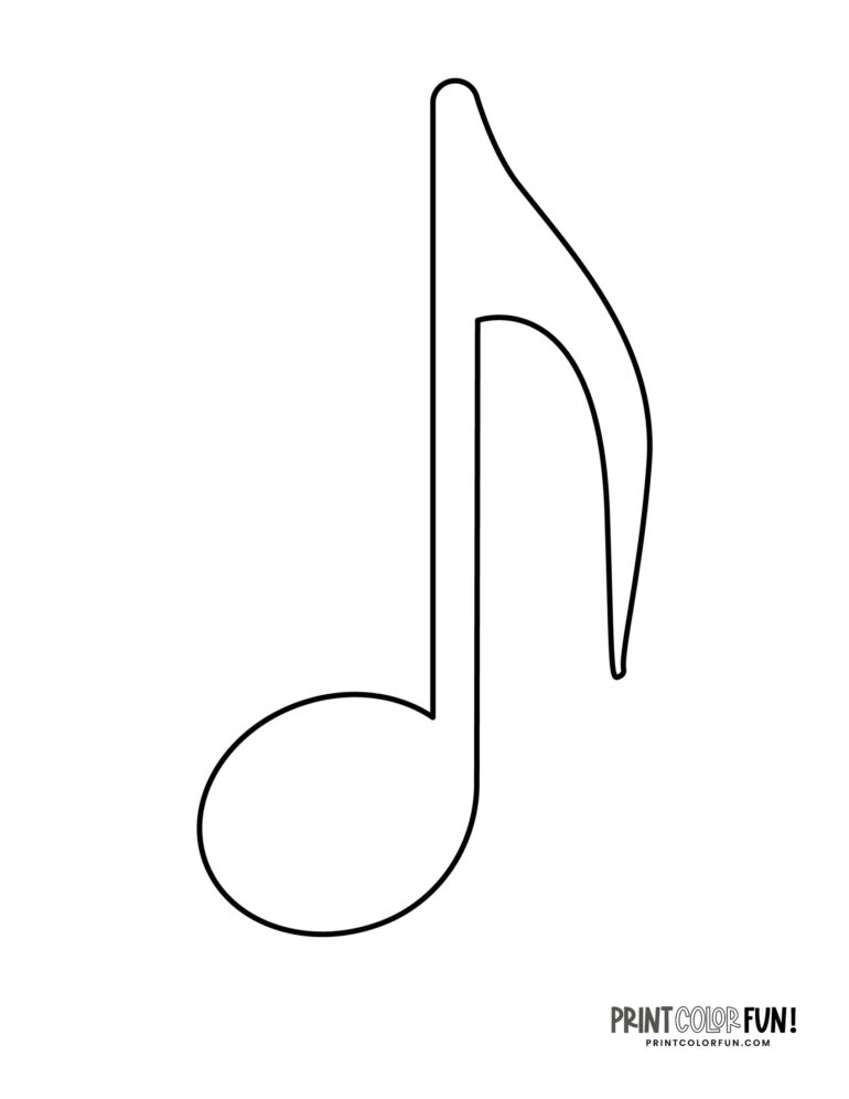 10+ Musical notes clipart & coloring pages, at PrintColorFun.com