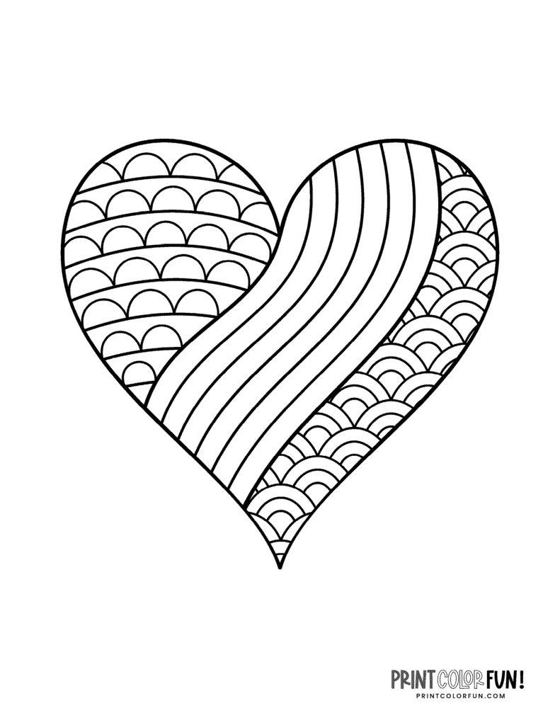 100+ heart coloring pages: A huge collection of free Valentine's Day ...