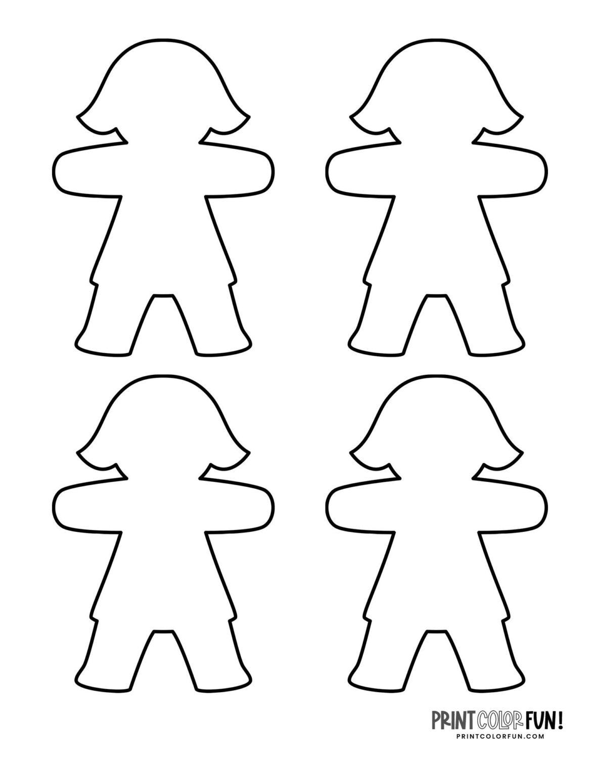 Gingerbread man coloring pages: 29 blank & decorated printables for ...