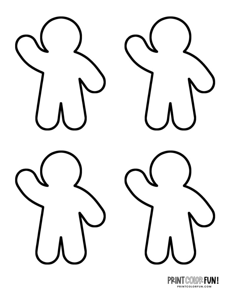 Gingerbread man coloring pages: 29 blank & decorated printables for ...