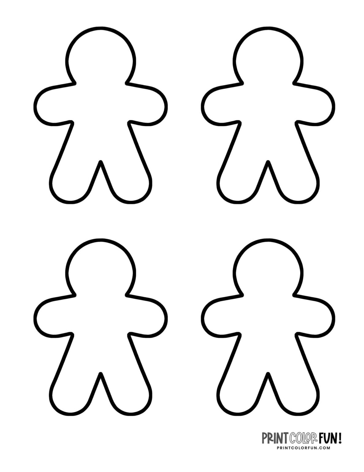 Gingerbread man coloring pages: 29 blank & decorated printables for ...