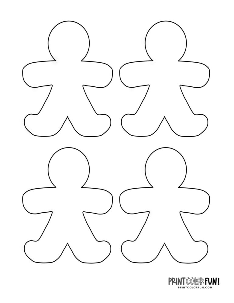 Gingerbread man coloring pages: 29 blank & decorated printables for ...