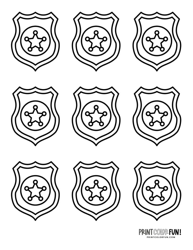 These 24 cool sheriff & police badge clipart and coloring pages make ...