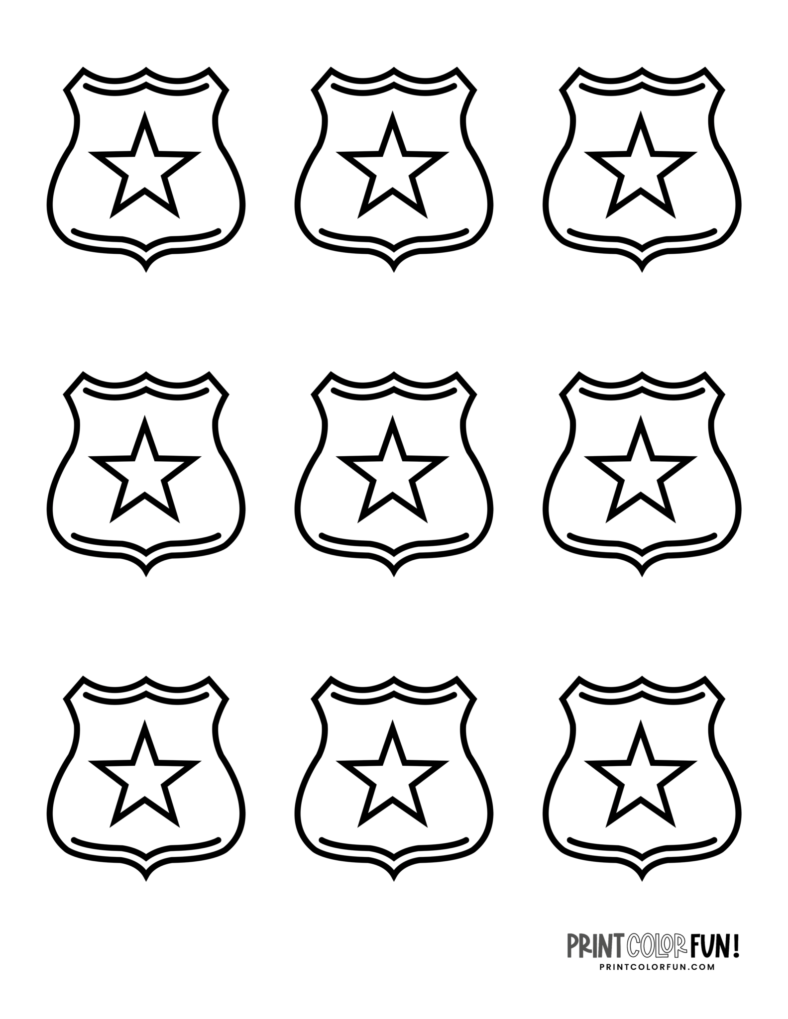 These 24 cool sheriff & police badge clipart and coloring pages make ...