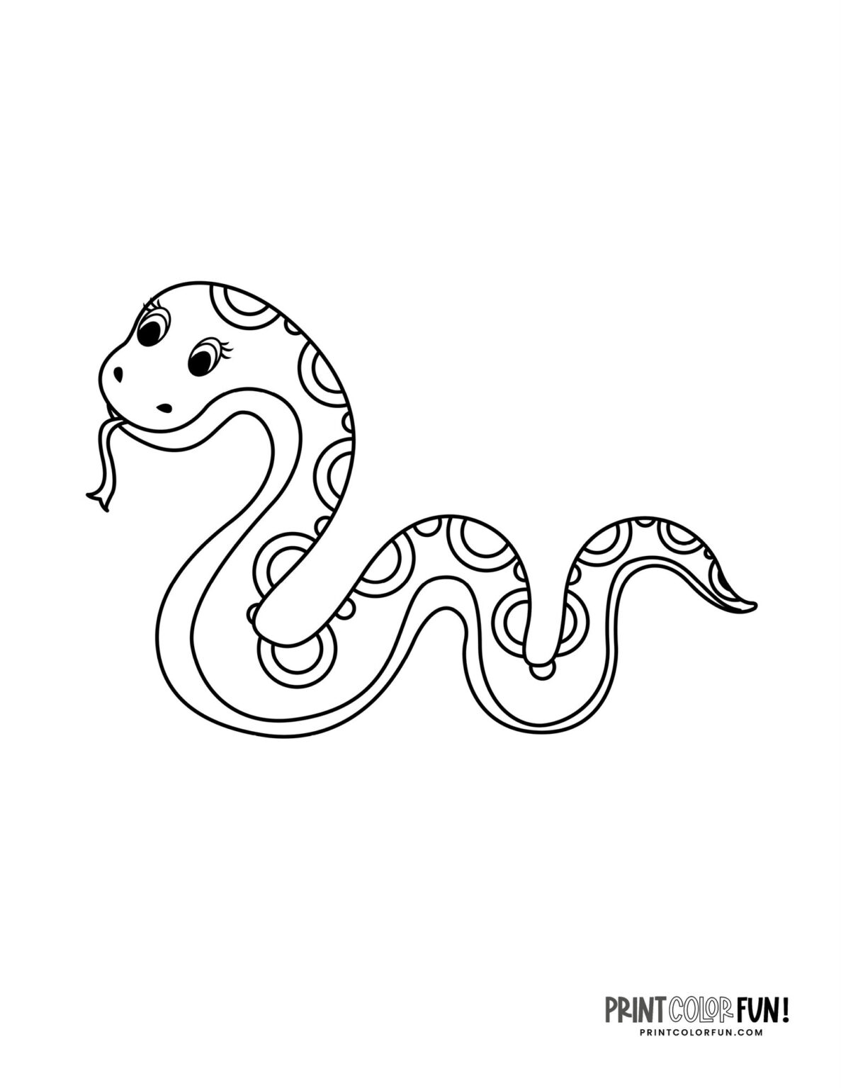 Snake coloring pages and clipart, at PrintColorFun.com