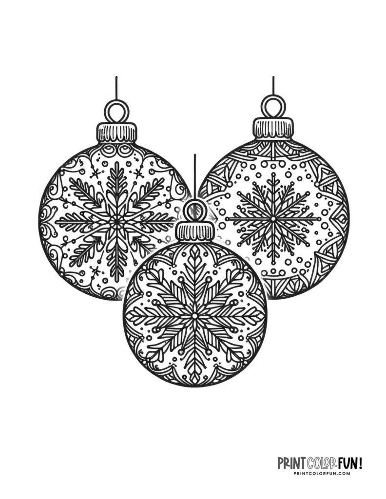 23 Christmas ornament clipart & coloring pages for happy holiday fun ...