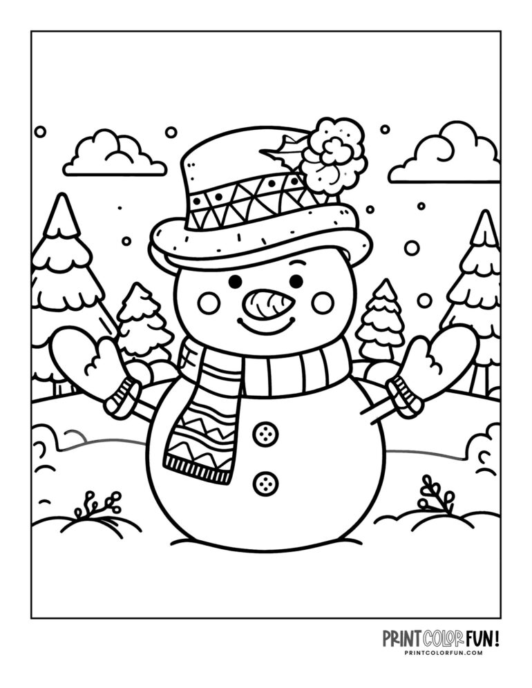 47 cool snowman coloring pages, plus snowman word search & mazes to ...