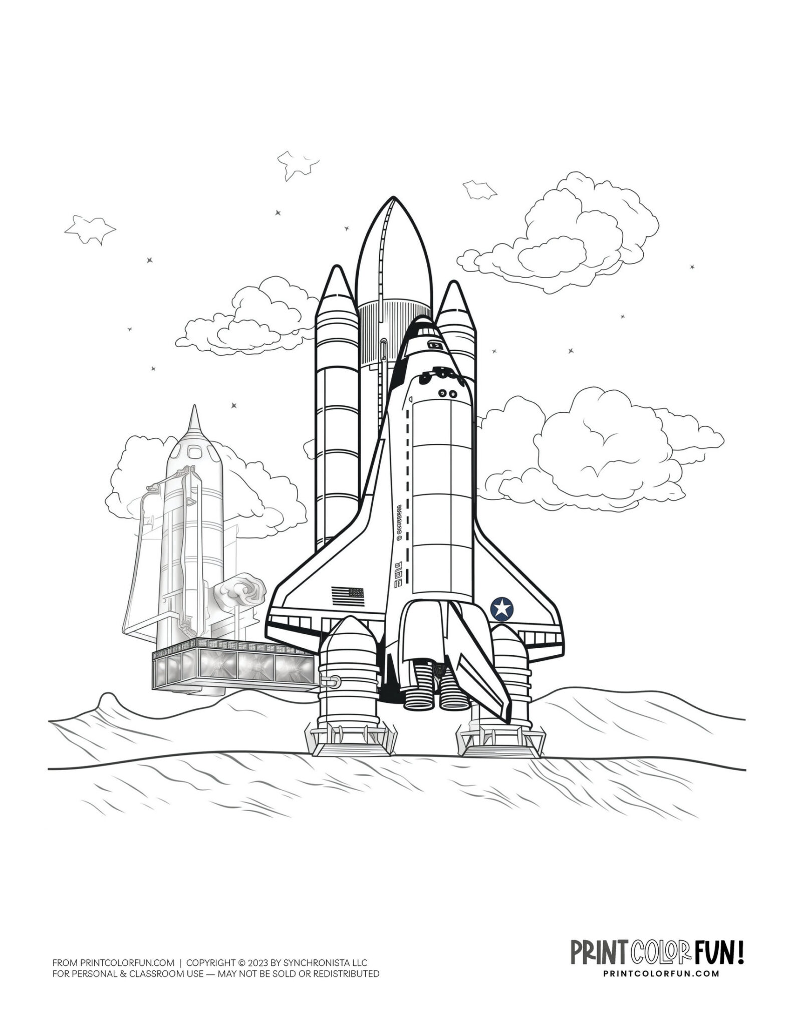 Space shuttle drawings, clipart & coloring pages + 10 fun learning ...