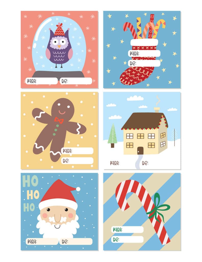 Free printable Christmas gift tags: 20+ sets of full-color holiday card ...