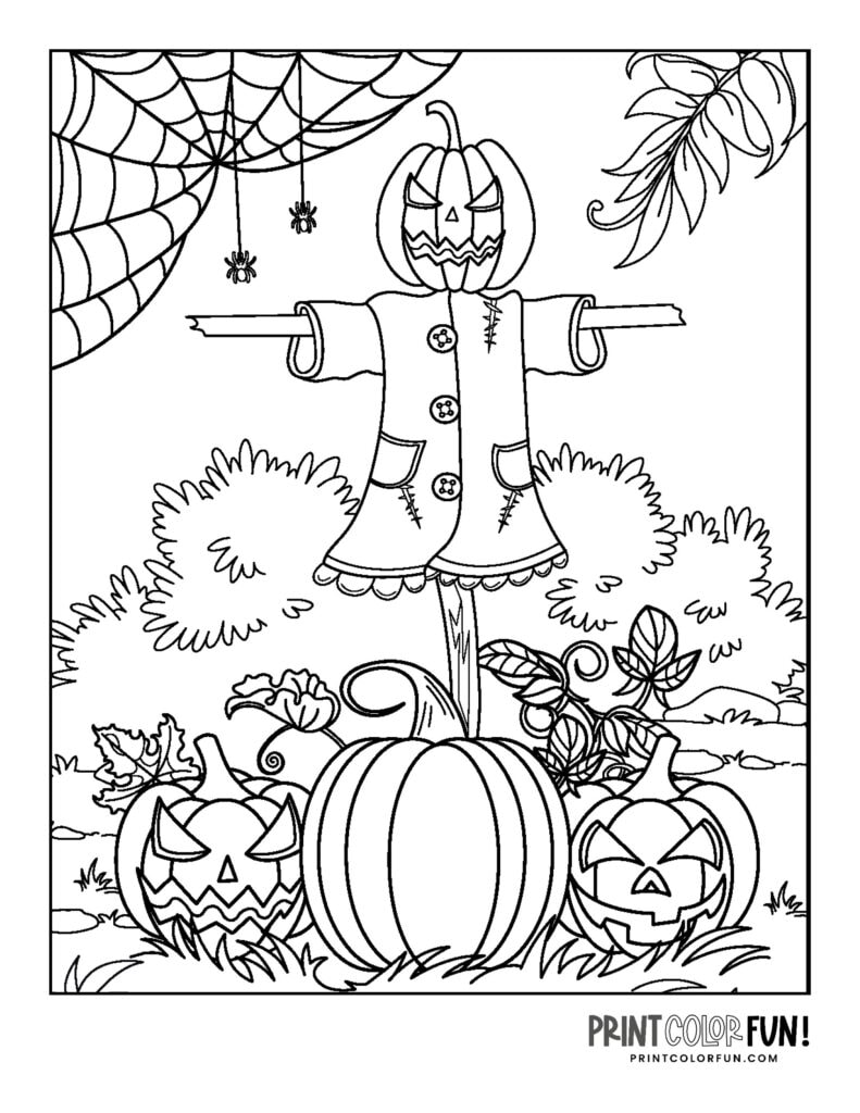 14 scarecrow coloring pages + crafts & learning activities to unlock ...