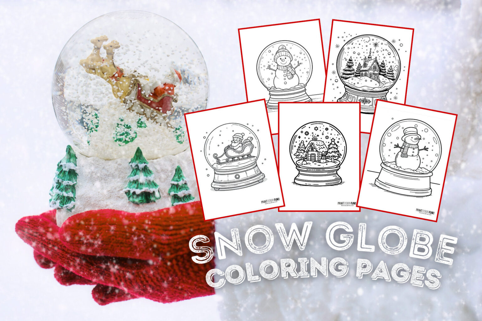 36 snow globe clipart & coloring pages for a magical holiday season, at ...