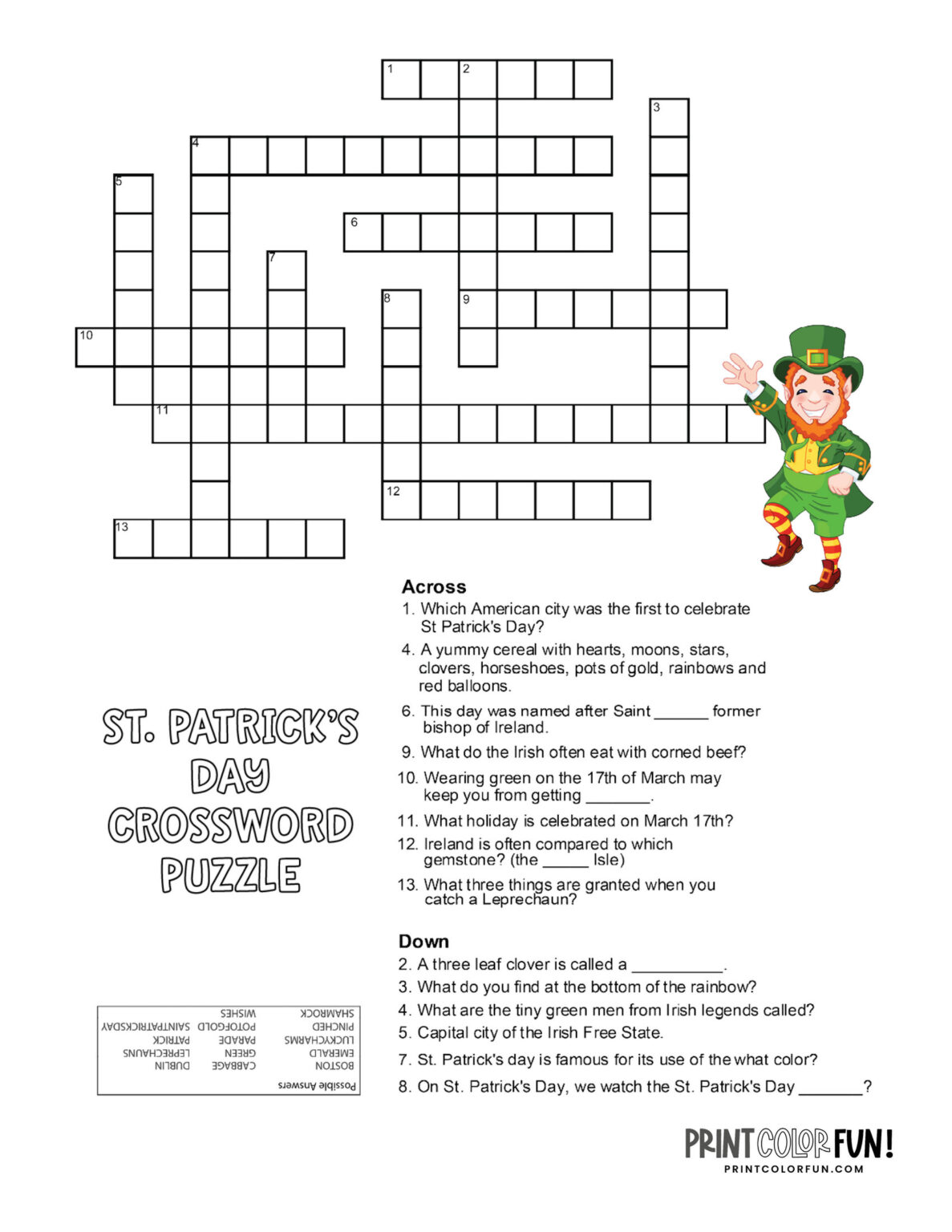 17+ free St. Patrick's Day coloring pages, clipart, puzzles & other fun ...