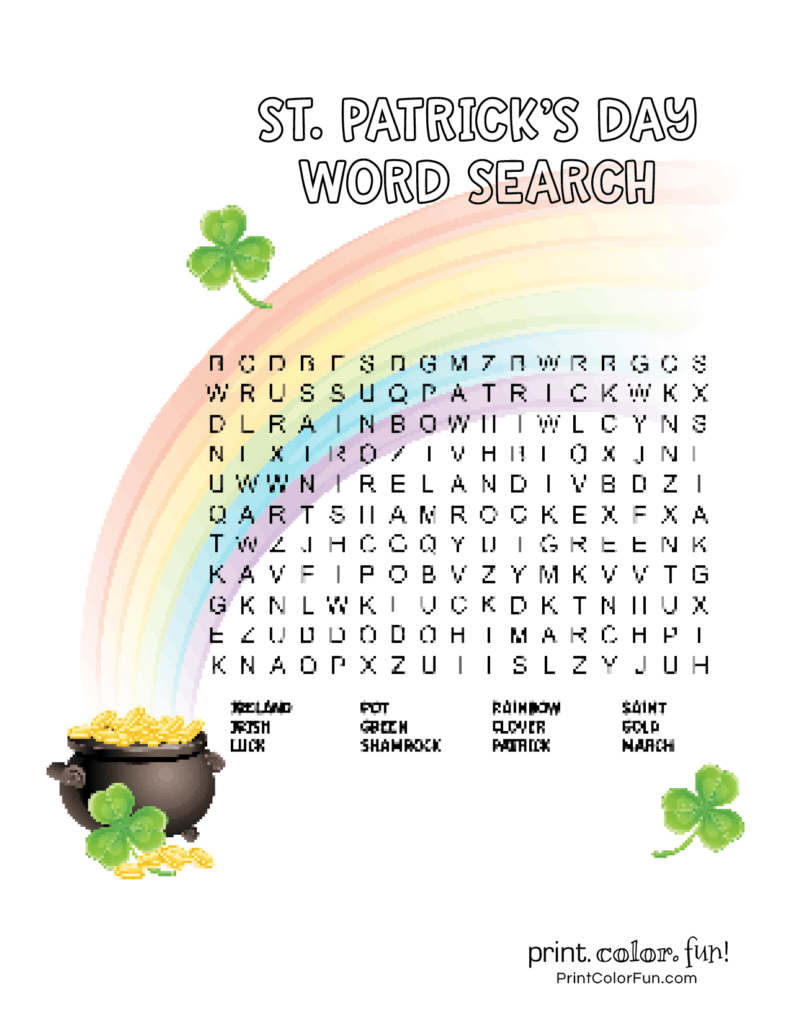 14 free St Patrick's day printable coloring pages, puzzles & other fun ...