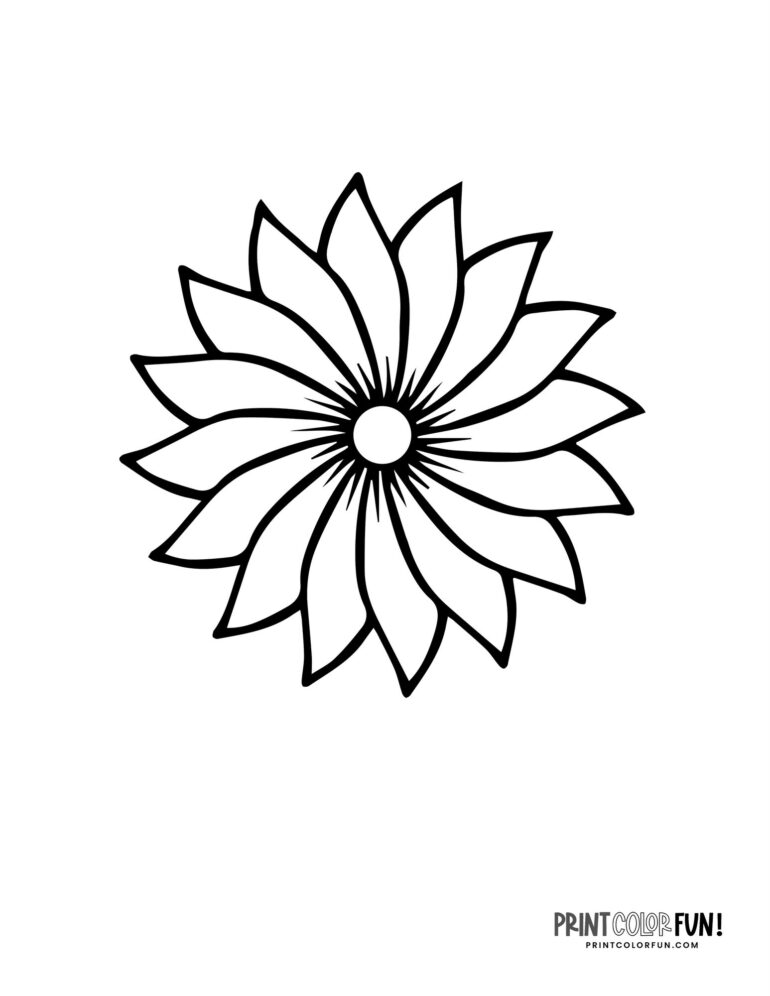 50 flower coloring pages & clipart to color a whole garden, at ...