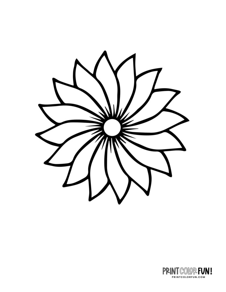 50 flower coloring pages & clipart to color a whole garden, at ...