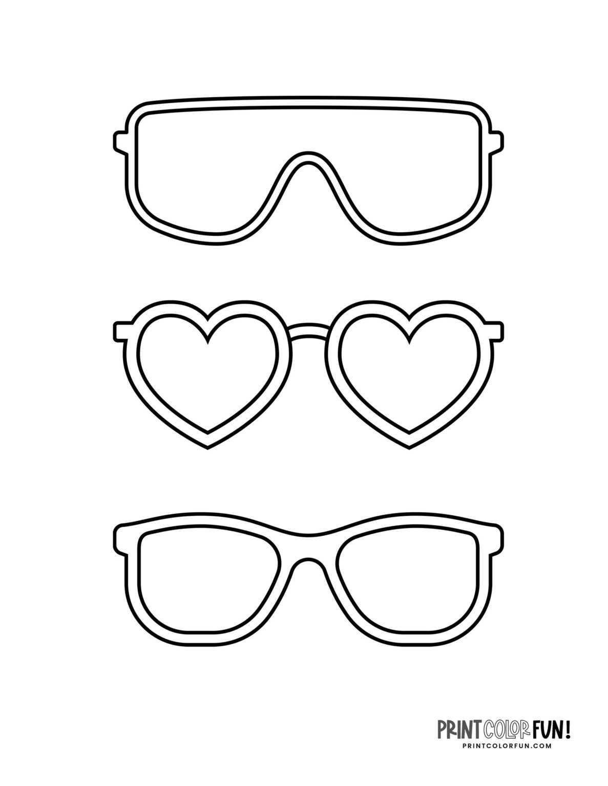 Sunglasses clipart & glasses coloring pages, plus 10 creative craft ...