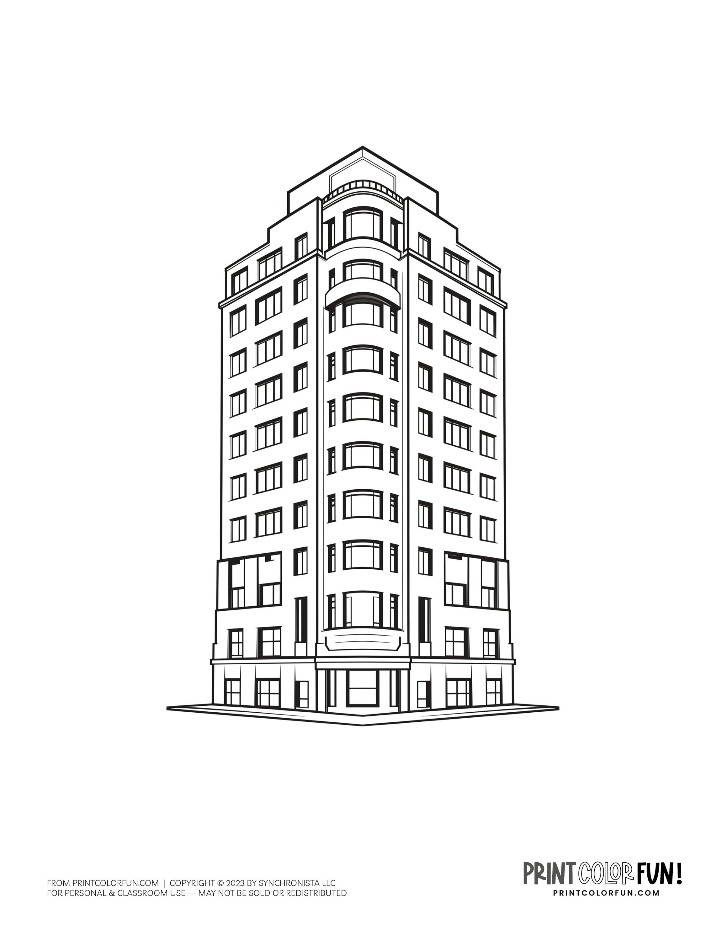 25+ apartment drawings, clipart & coloring pages, plus learning ...
