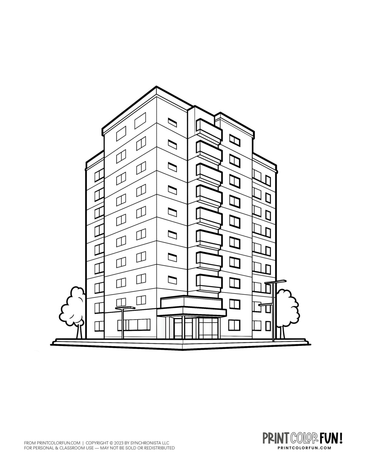 25+ apartment drawings, clipart & coloring pages, plus learning ...