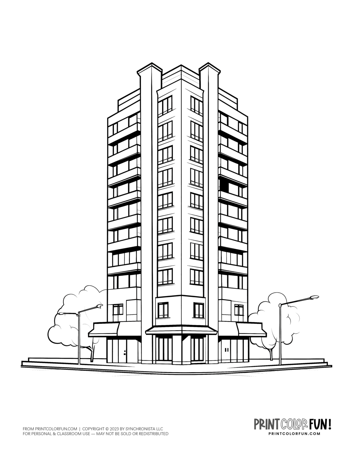 25+ apartment drawings, clipart & coloring pages, plus learning ...