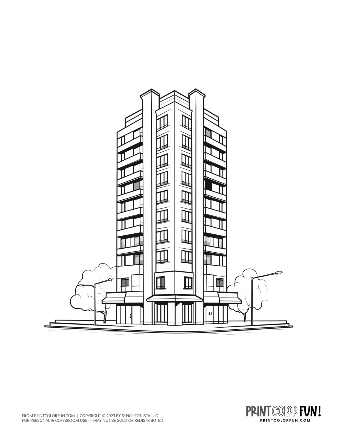 25+ apartment drawings, clipart & coloring pages, plus learning ...