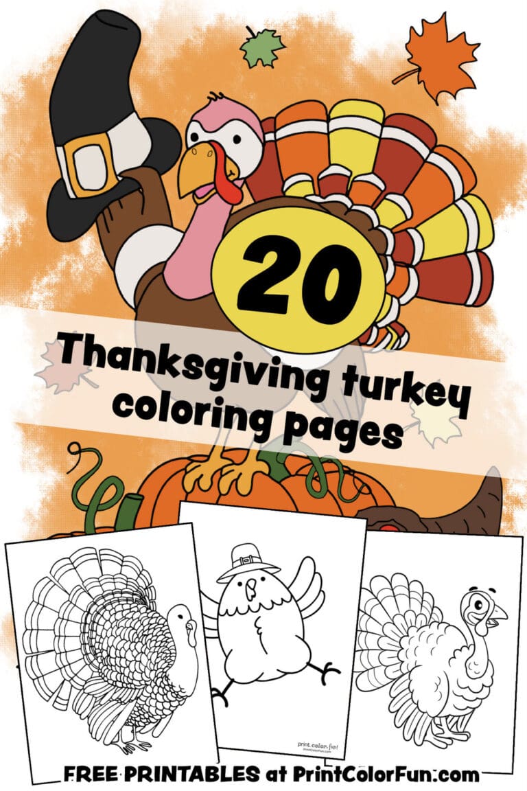 20 terrific Thanksgiving turkey coloring pages for some free printable ...