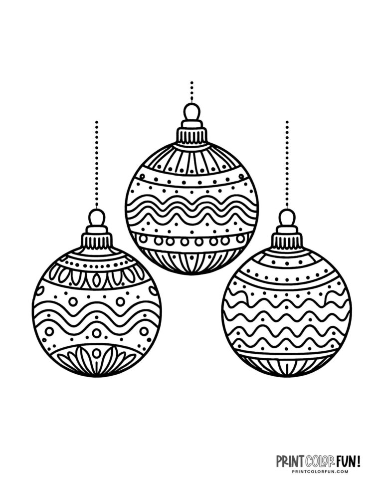 23 Christmas ornament clipart & coloring pages for happy holiday fun ...
