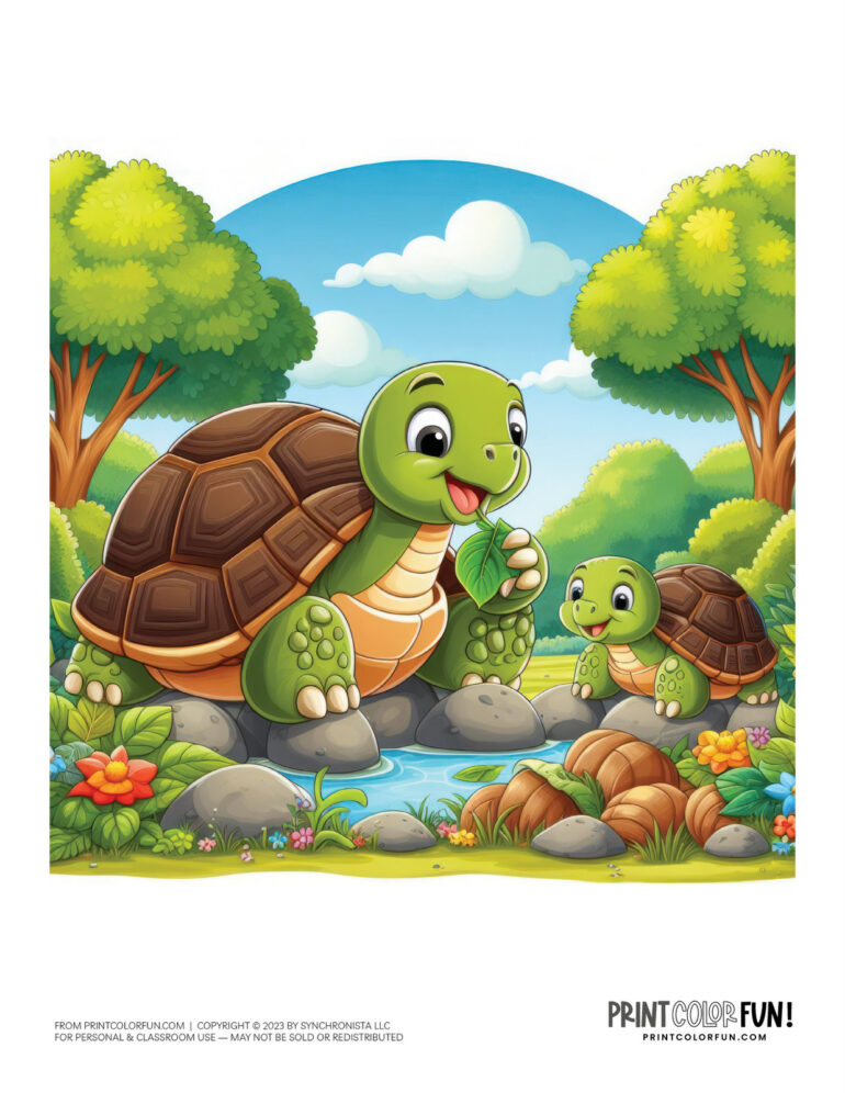 Tortoise coloring pages & clipart, at PrintColorFun.com