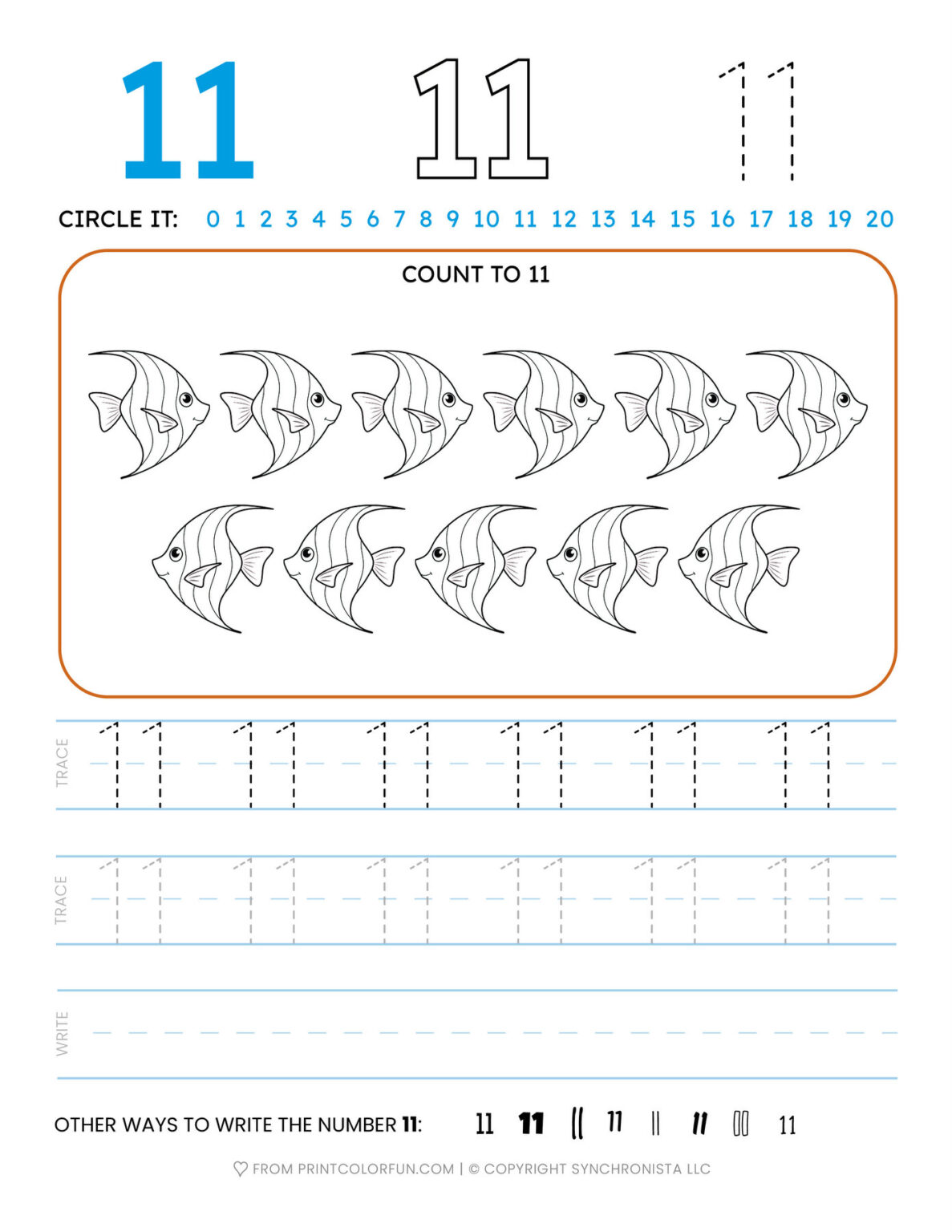 Tracing the number printable activity sheets from 1 to 20, at ...
