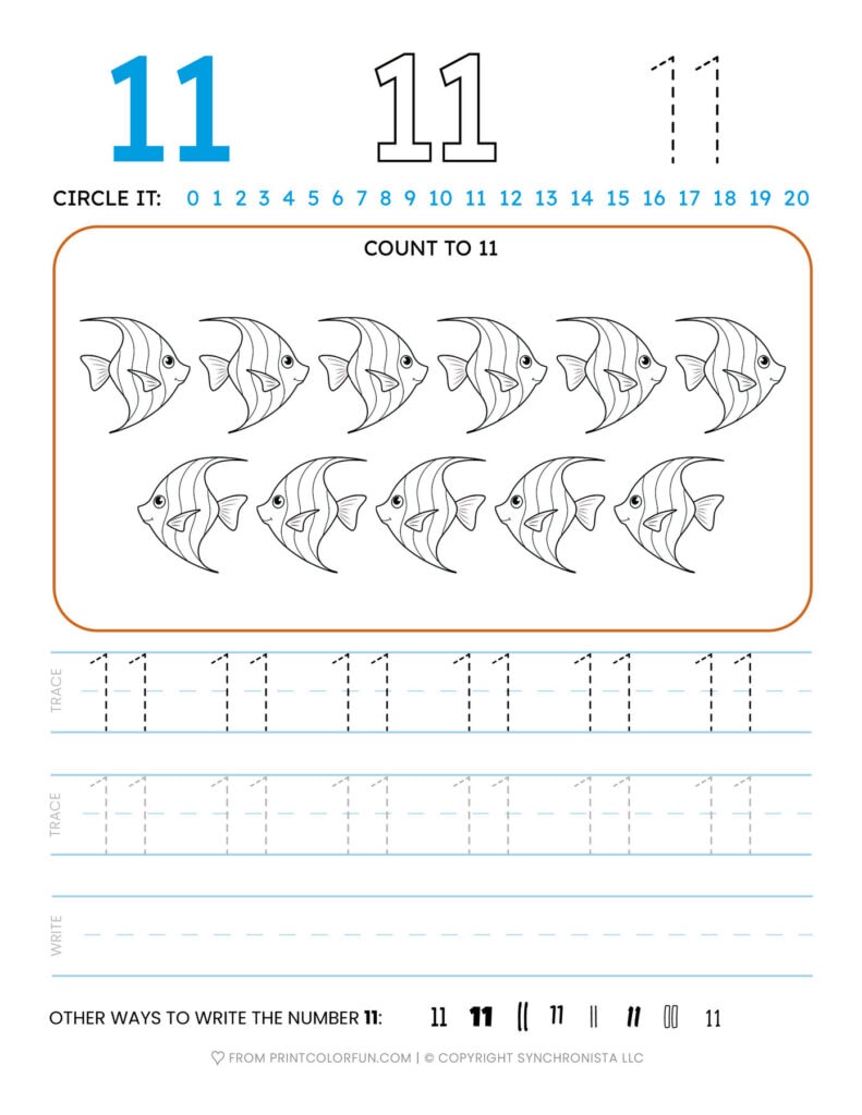 Tracing the number printable activity sheets from 1 to 20, at ...