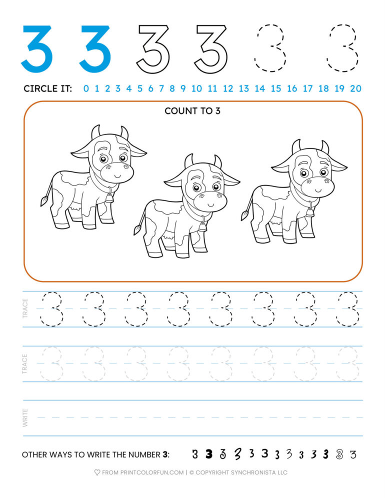 Tracing the number printable activity sheets from 1 to 20, at ...
