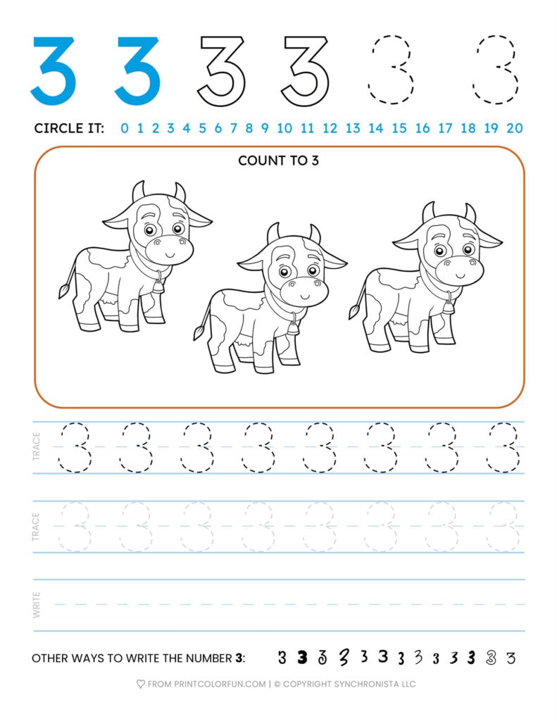 Tracing the number printable activity sheets from 1 to 20, at ...