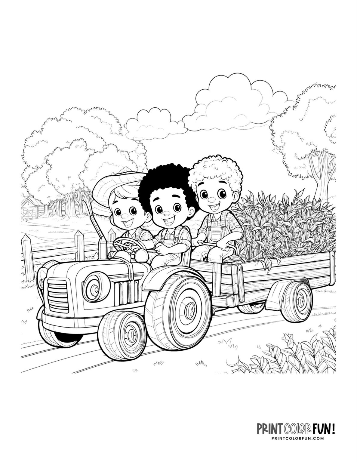 Free fall harvest coloring pages: 22 autumn pumpkin patches, hay rides ...