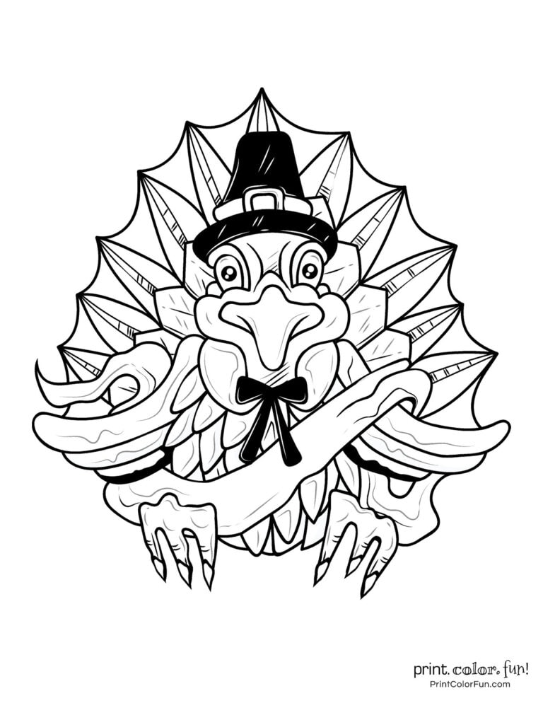 24 terrific Thanksgiving turkey coloring pages for some free printable ...