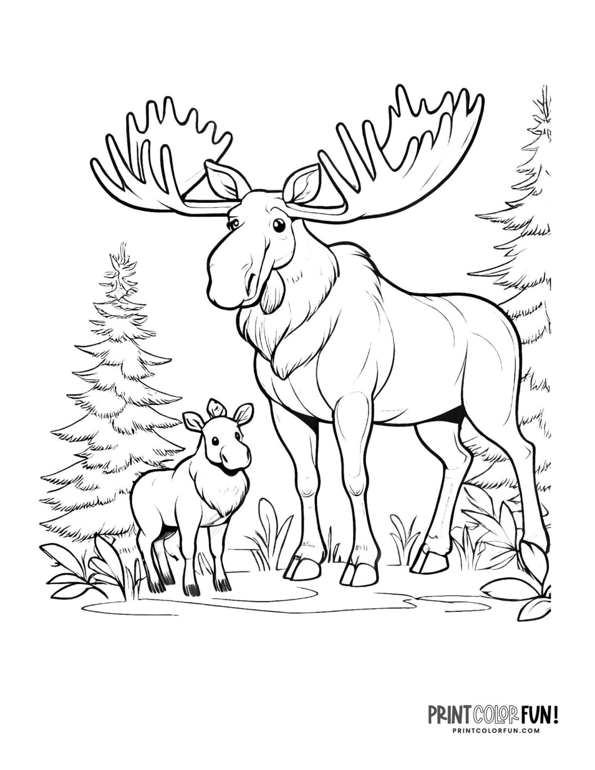 12+ Moose clipart & coloring pages, plus 10 engaging craft and learning ...