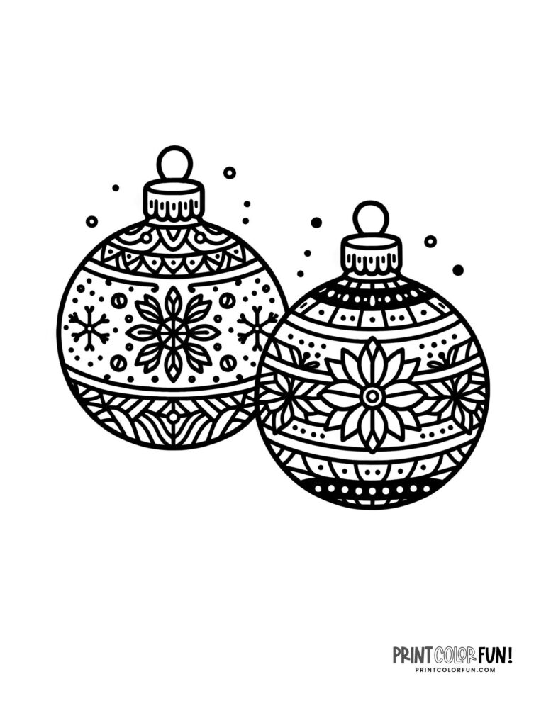 23 Christmas ornament clipart & coloring pages for happy holiday fun ...
