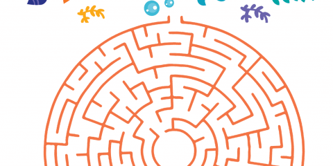 Under the sea maze - Medium level coloring page - Print. Color. Fun!