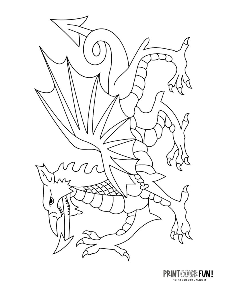 14 dragon coloring pages + clipart crafting fun: A magical adventure ...