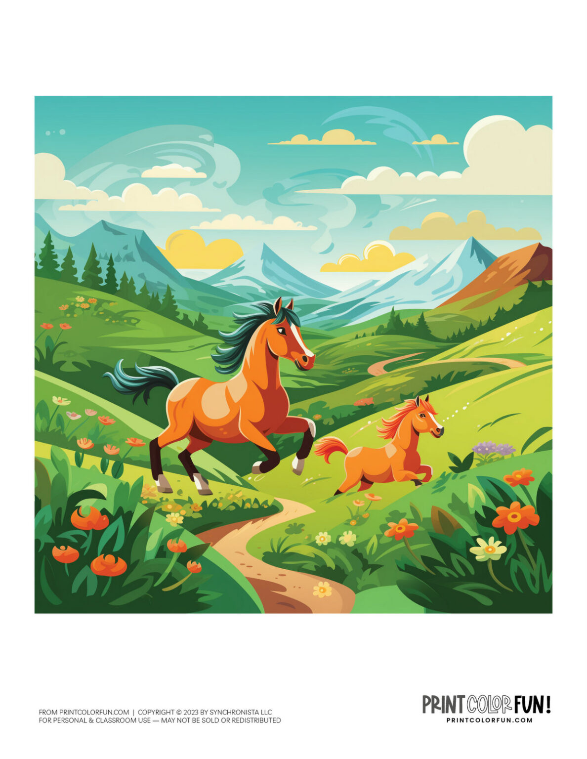 60 beautiful horse coloring pages plus crafts & educational games to ...