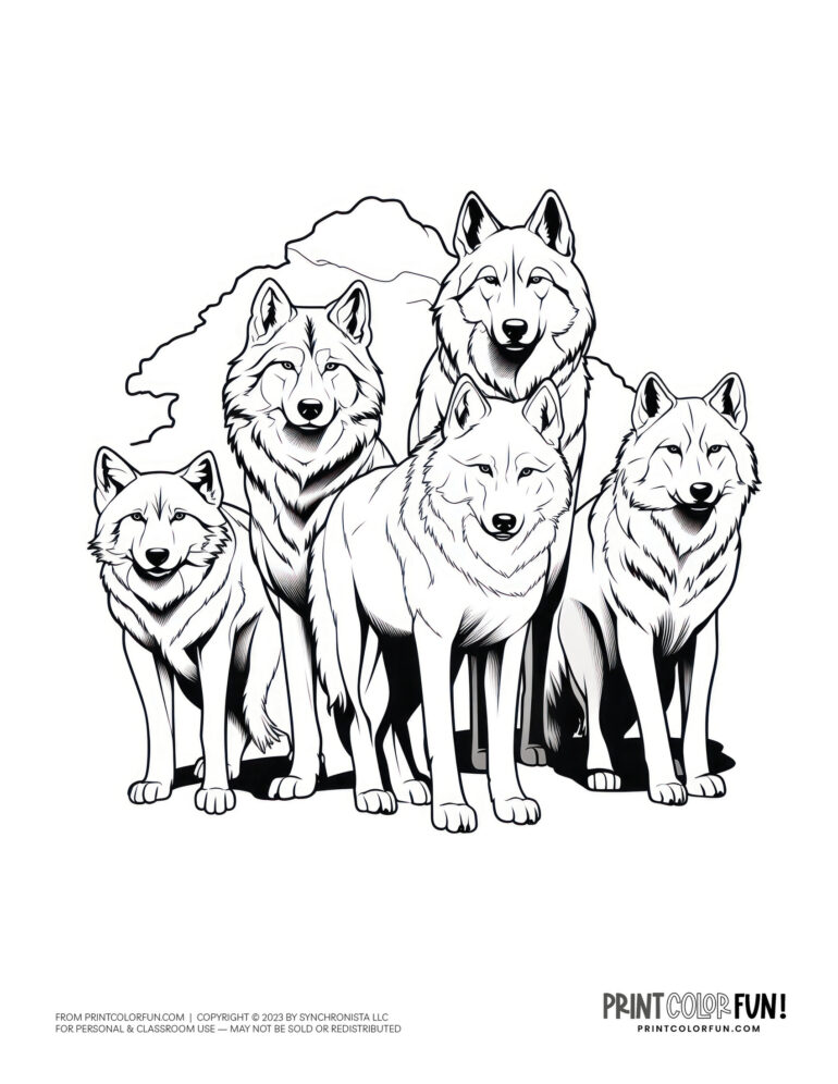 28 wolf coloring pages & clipart for a paws-itively creative time, at ...