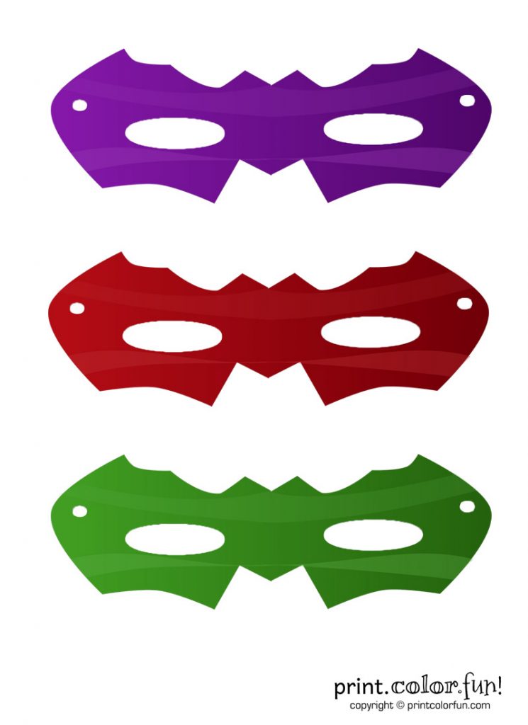 Colored eye masks set, at PrintColorFun.com
