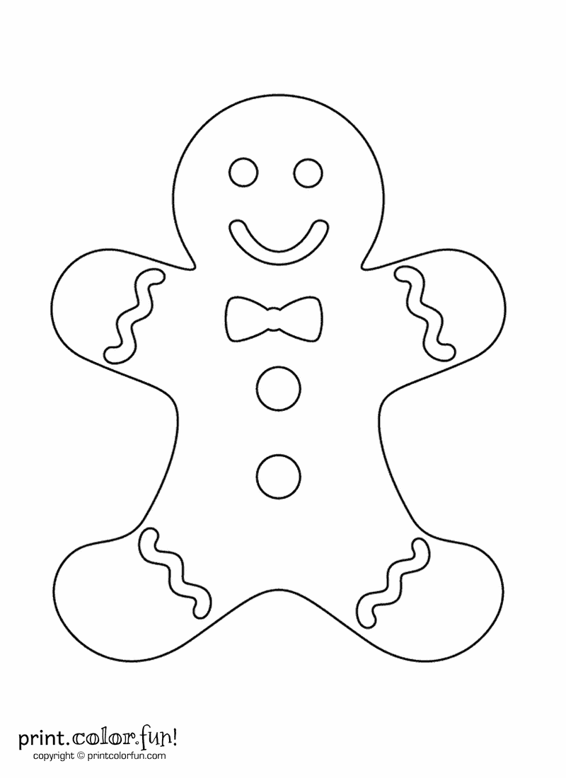 Gingerbread Man Coloring Page Print Color Fun 