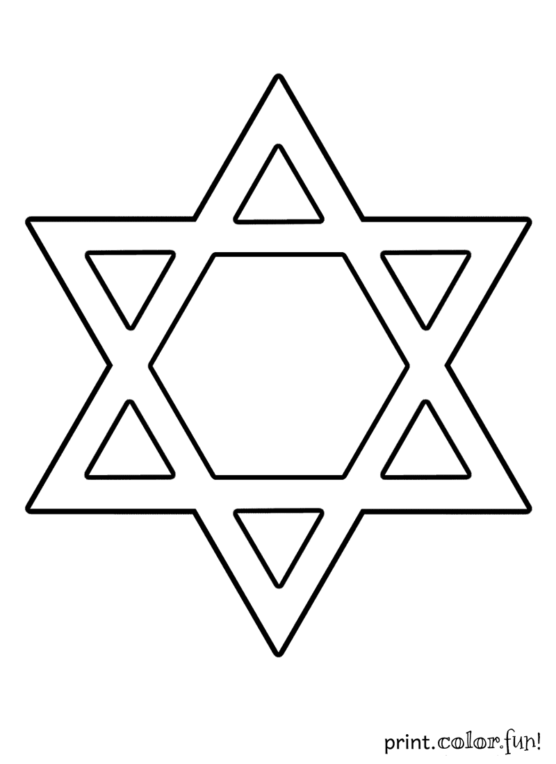 Star Of David Coloring Page Print Color Fun 